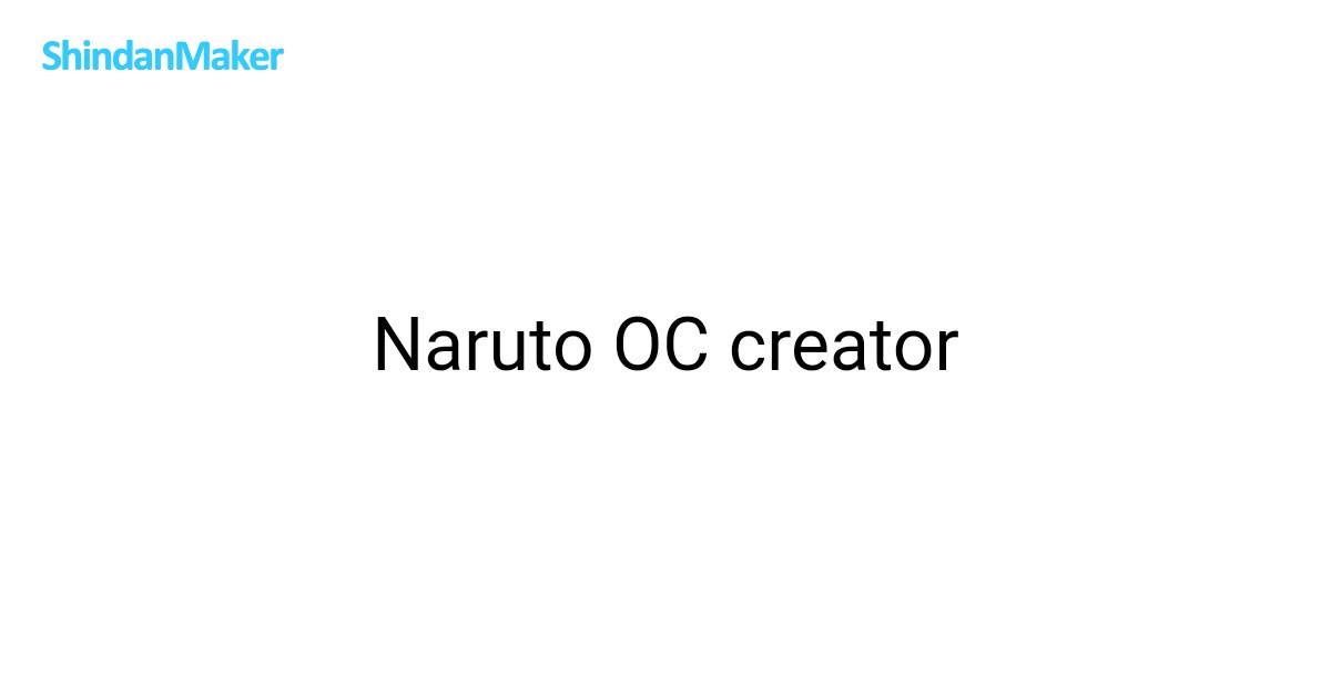 Naruto OC creator