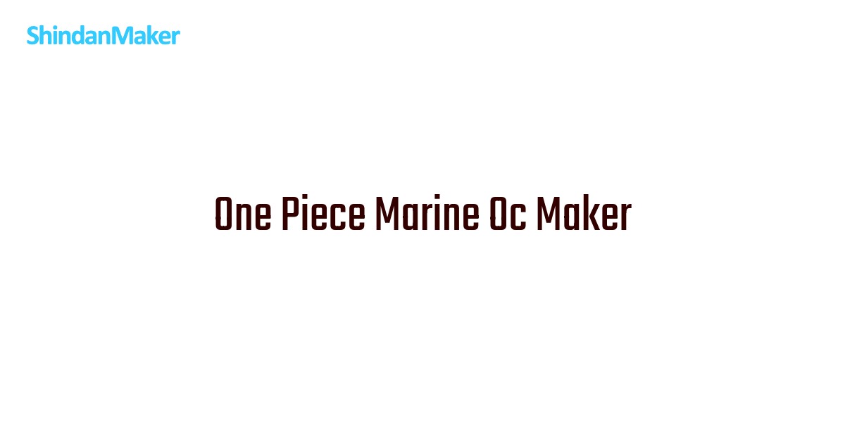 One Piece Marine Oc Maker
