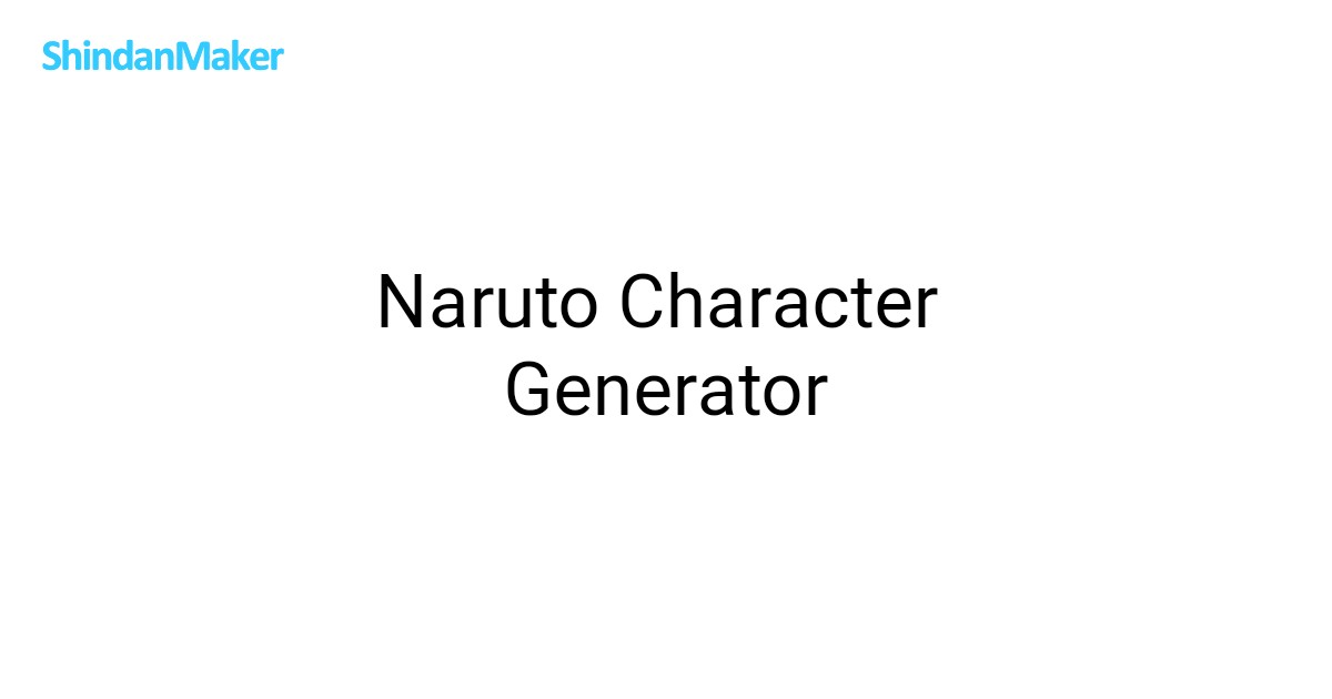 Naruto Character Generator
