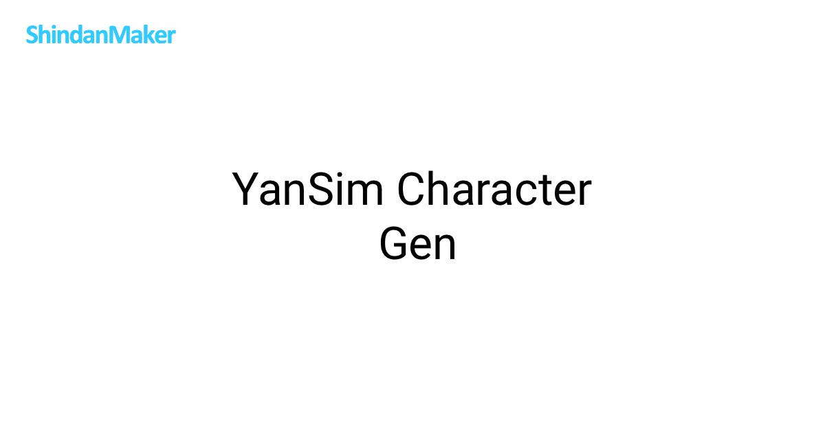 YanSim Character Gen