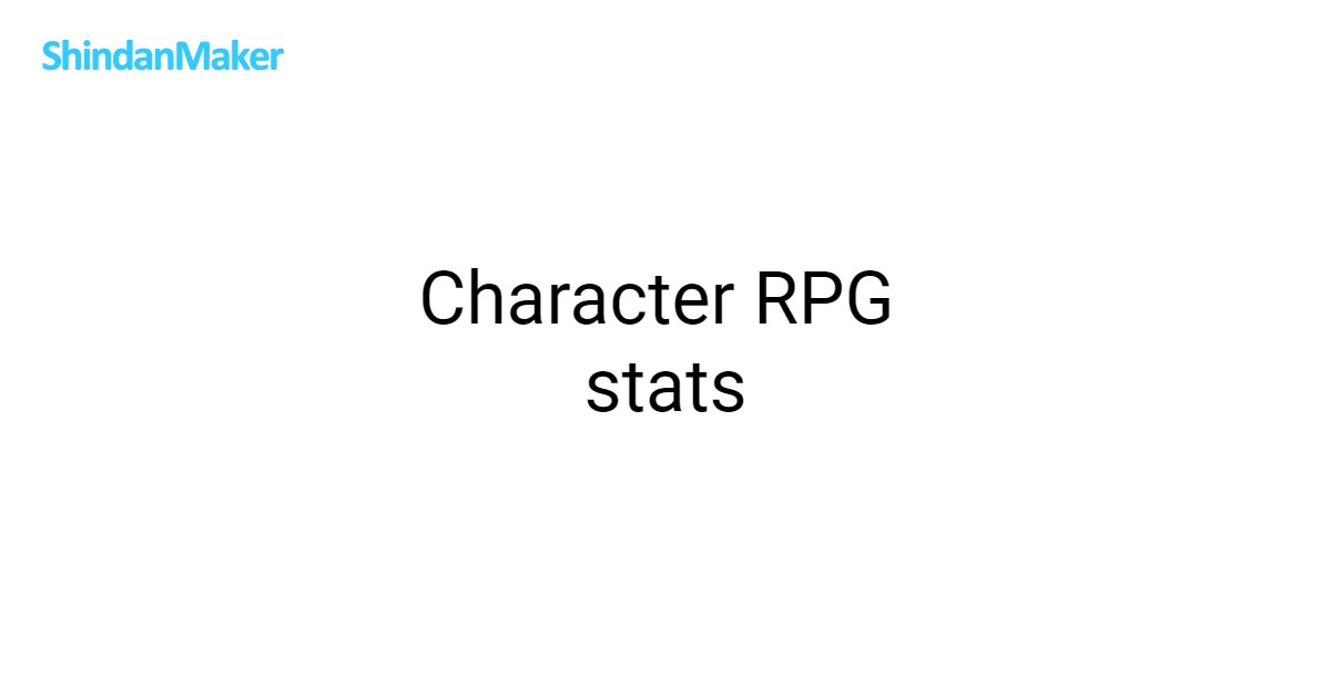 Character RPG stats