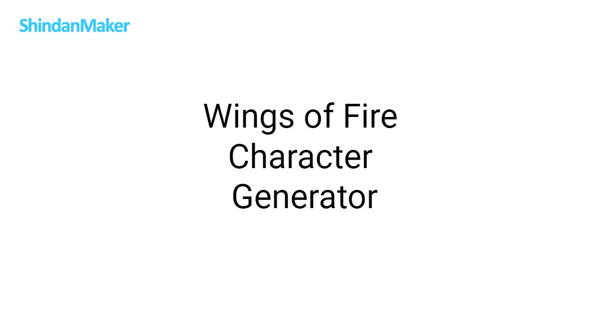Wings of Fire Character Generator