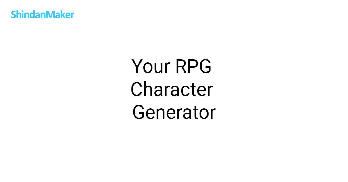 Your RPG Character Generator