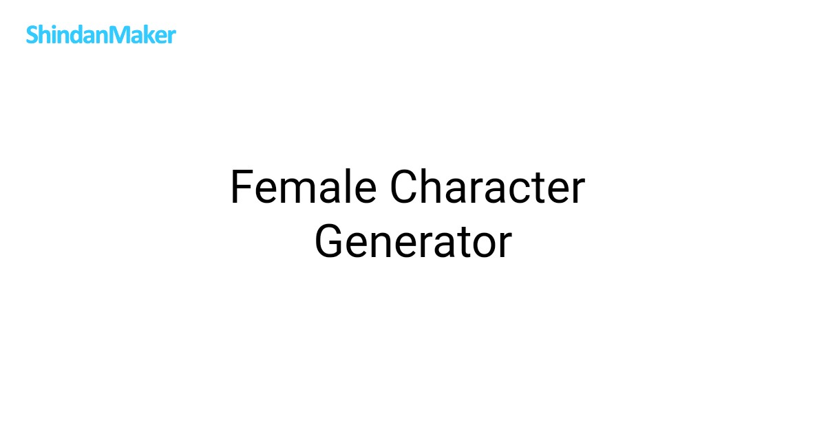 Female Character Generator