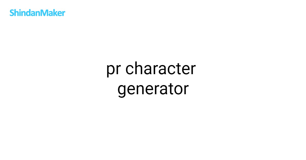 pr character generator