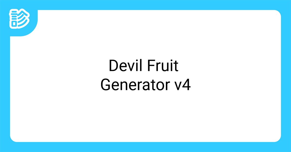 Devil Fruit Generator v4