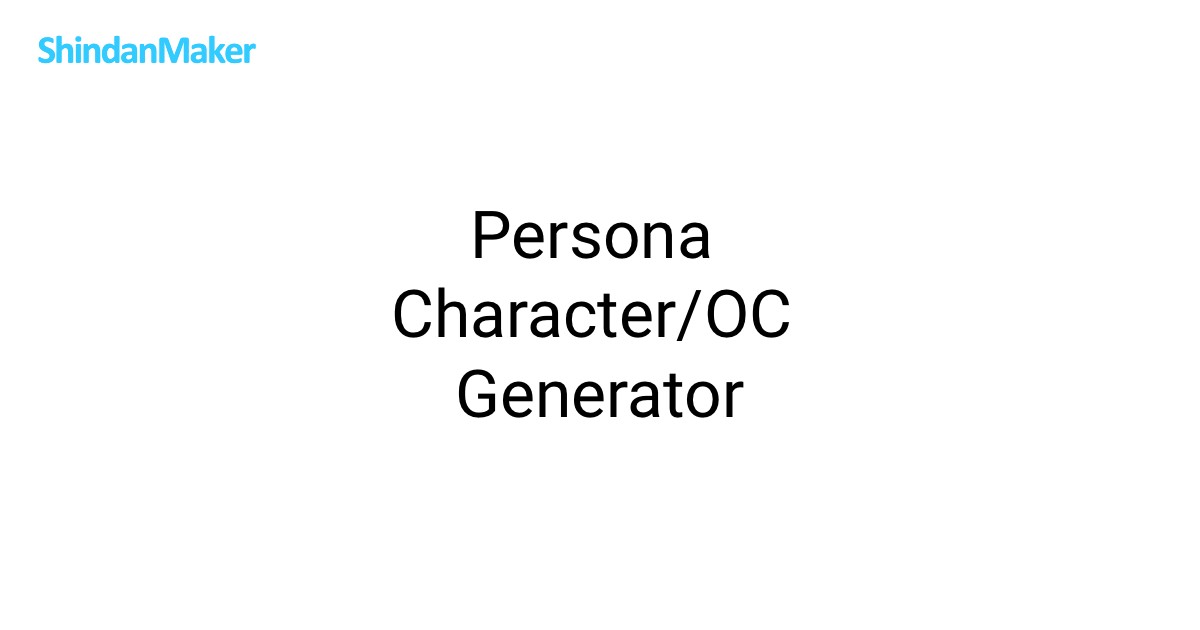 Persona Character/OC Generator
